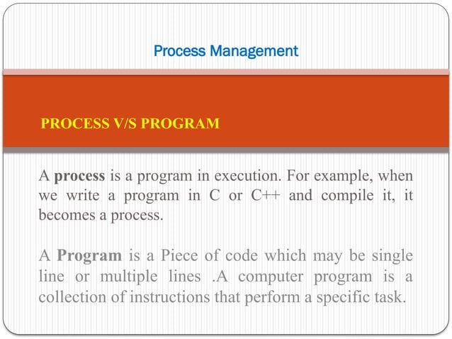 Process Management of Operating Systems. | PPTX