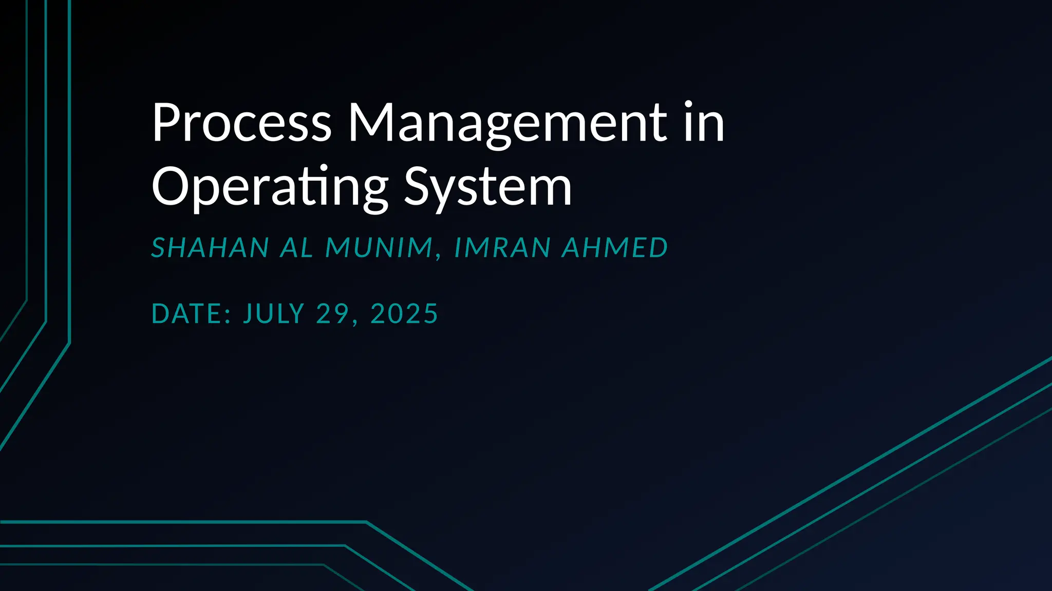 Process Management in Operating System | PPTX
