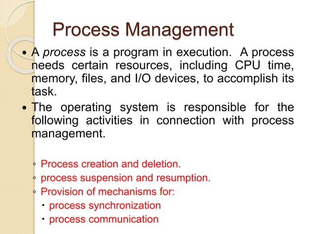 Process management os concept | PPTX | Operating Systems | Computer ...