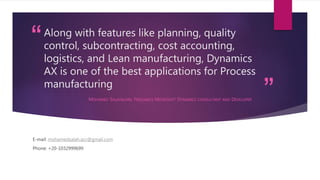 Process manufacturing in AX 2012 | PPTX