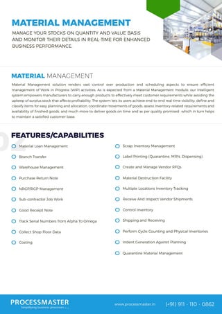 PROCESSMASTER ERP | PDF