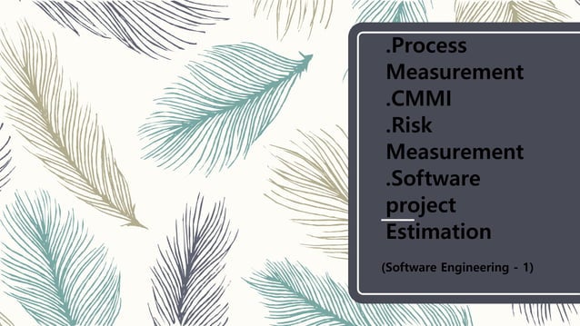 Process measurment+cmmi+risk managment+project estimation | PPT