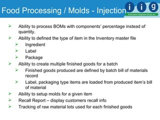 IIG's Process Manufacturing Solution for Sage 100 | PPT