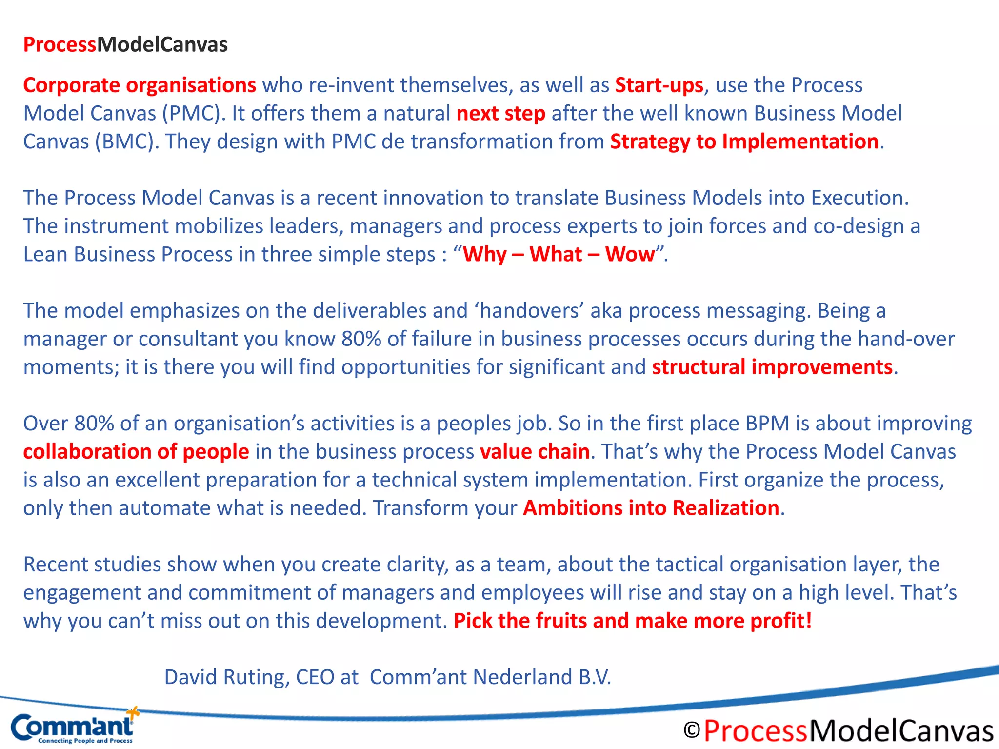 Process Model Canvas - The Next Step | PDF