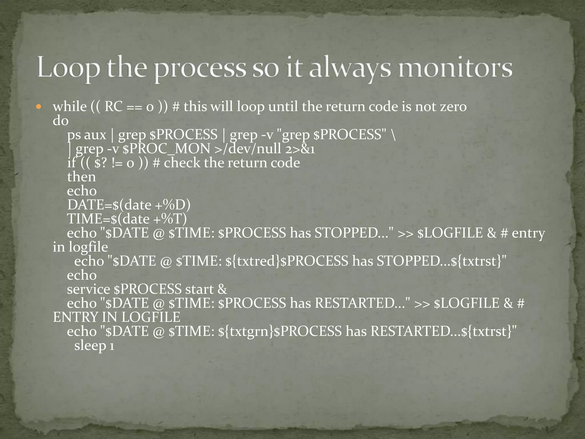 Process monitoring in UNIX shell scripting | PPT Process monitoring in UNIX shell scripting | PPT