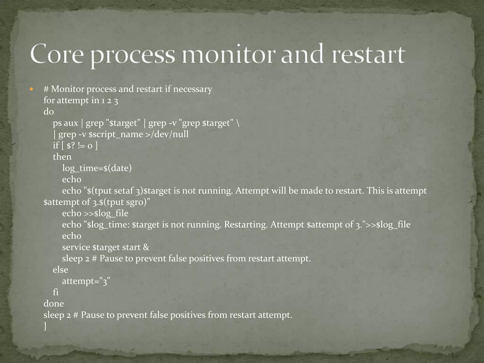 Process monitoring in UNIX shell scripting | PPT Process monitoring in UNIX shell scripting | PPT