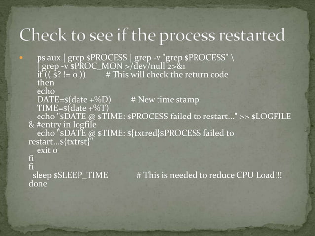 Process monitoring in UNIX shell scripting | PPT Process monitoring in UNIX shell scripting | PPT