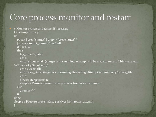 Process monitoring in UNIX shell scripting | PPTX