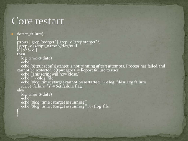 Process monitoring in UNIX shell scripting | PPTX