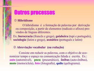 Processo De FormaçãO Das Palavras | PPT