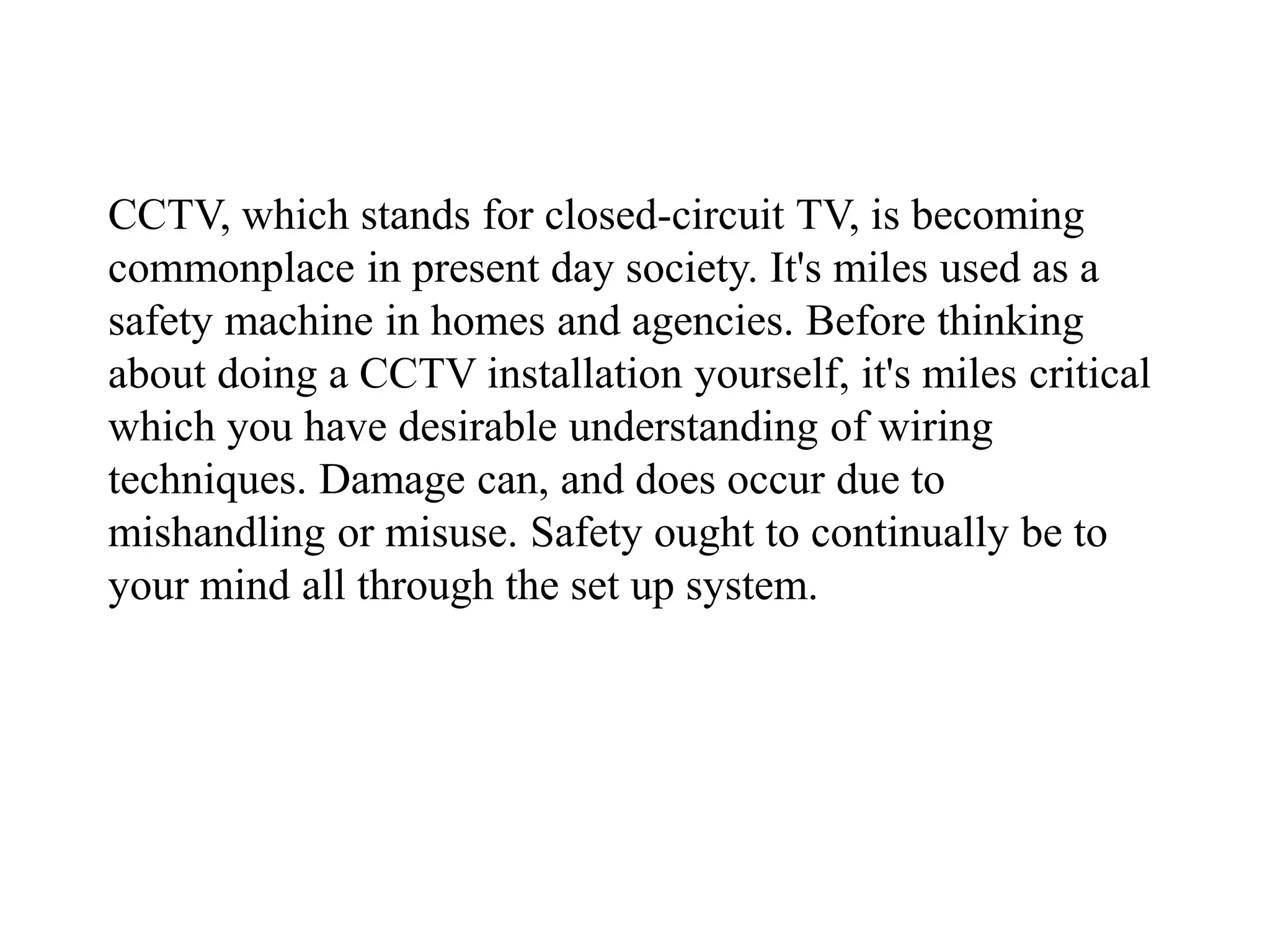 Process of CCTV installation step by step | PPTX