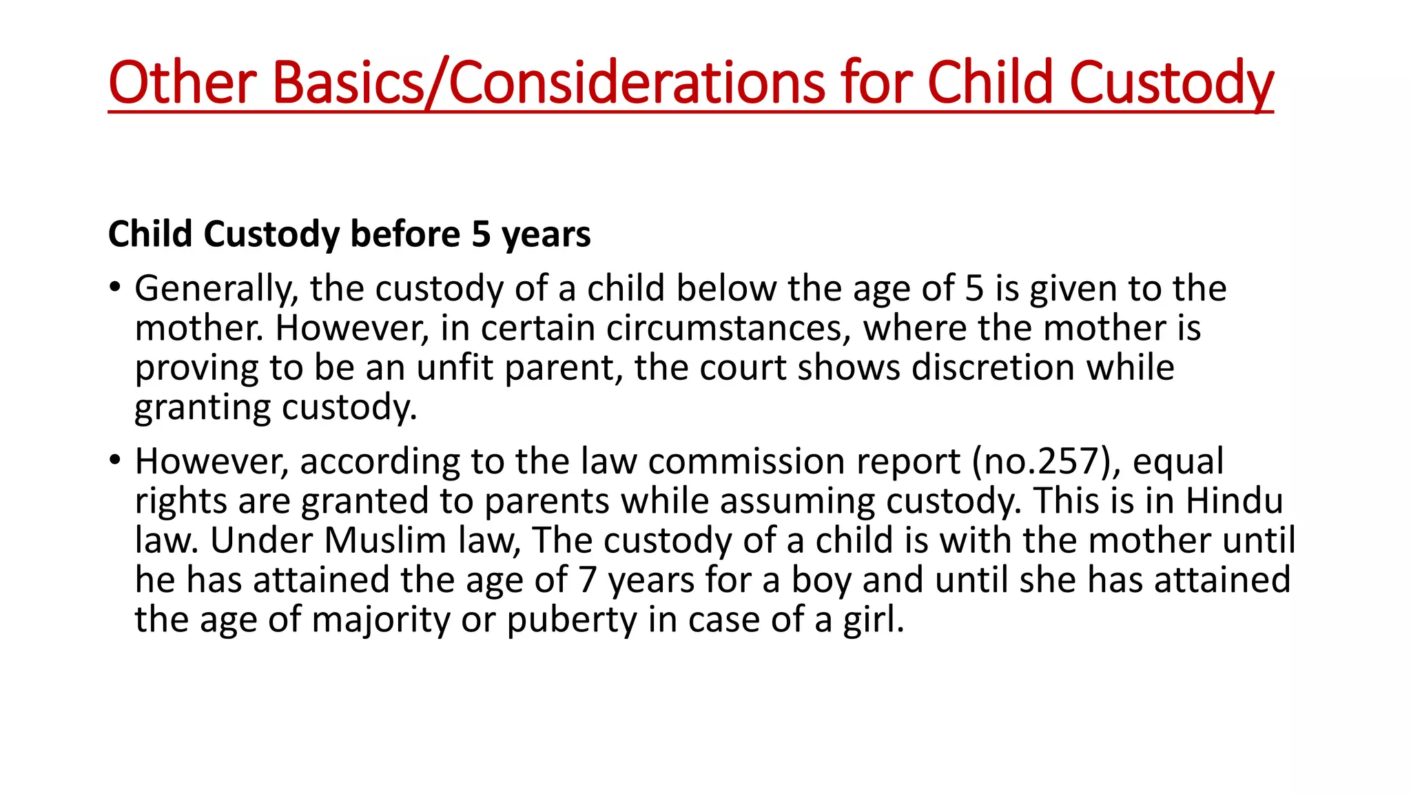 Process of child custody | PPTX