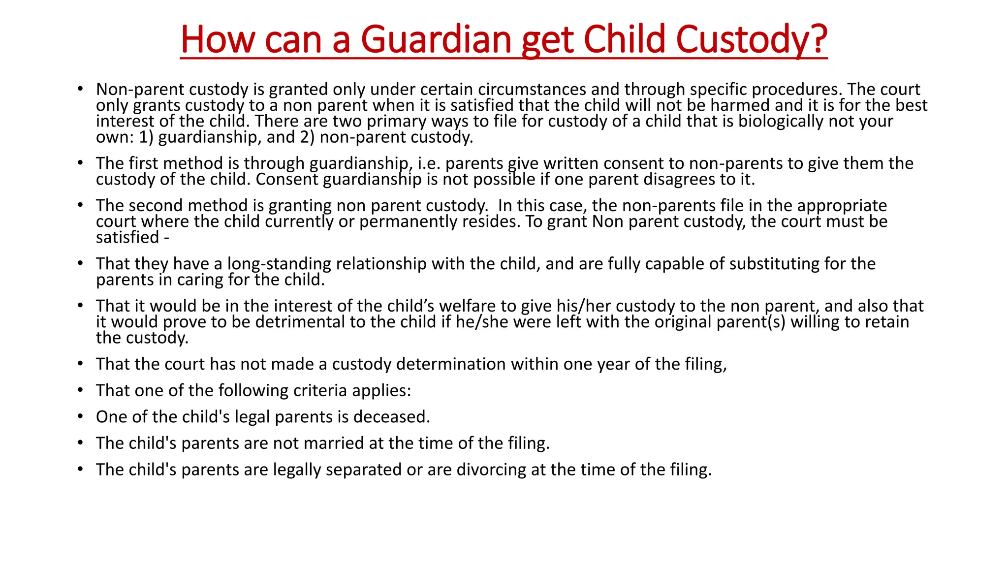 Process of child custody | PPTX