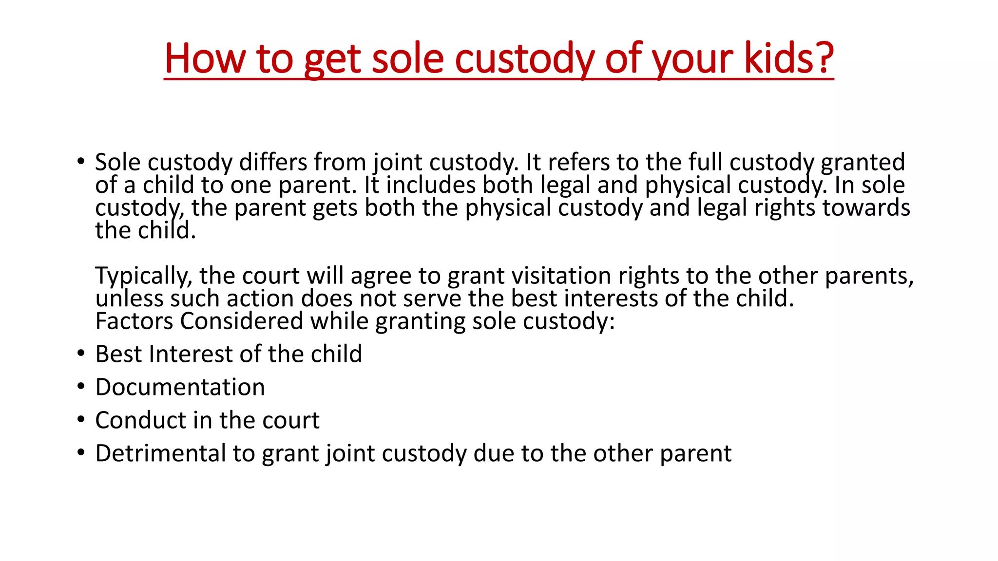 Process of child custody | PPTX