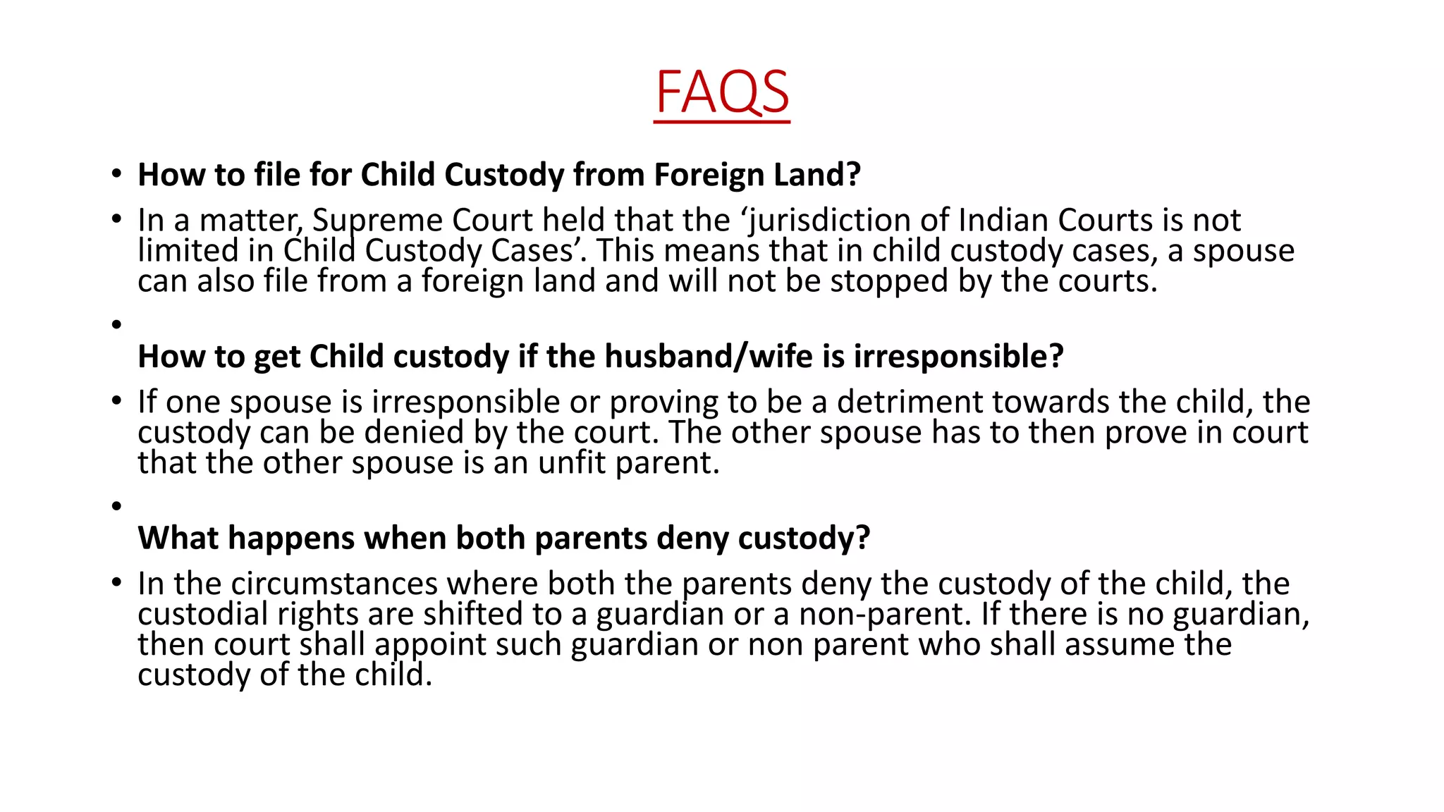 Process of child custody | PPTX