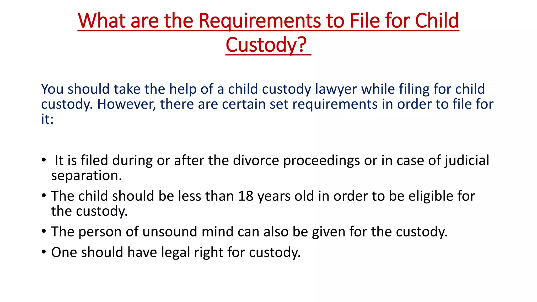 Process of child custody | PPTX