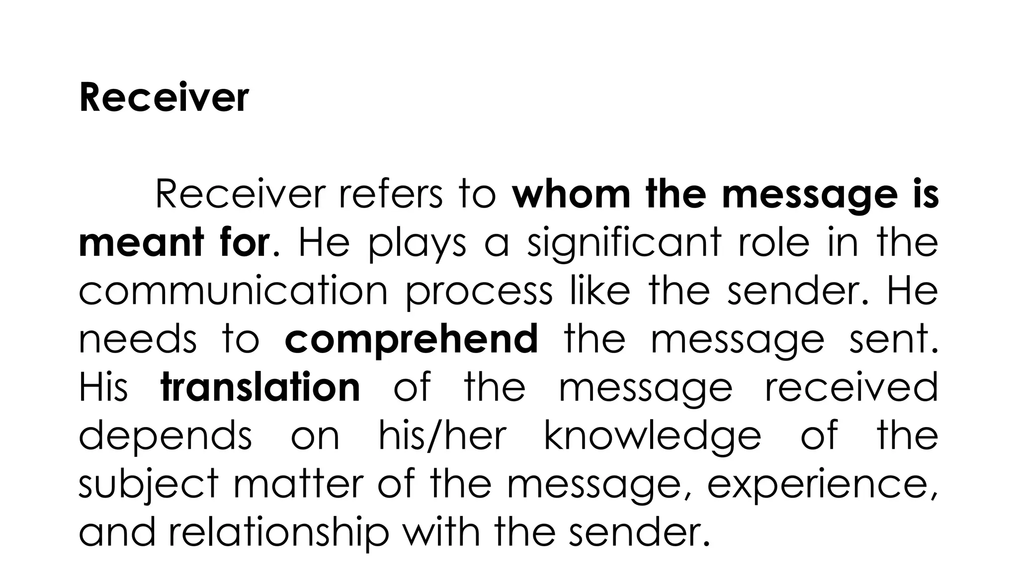 Oral Communication - Process of Communication | PPT