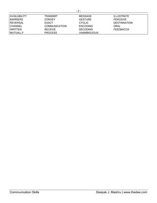 Process of communication through puzzles | PDF