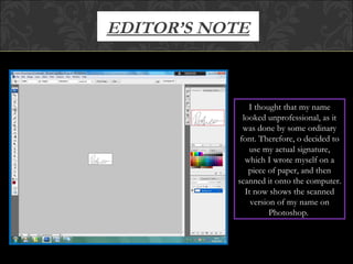 Process Of Contents Page - Editor’s Note | PPT