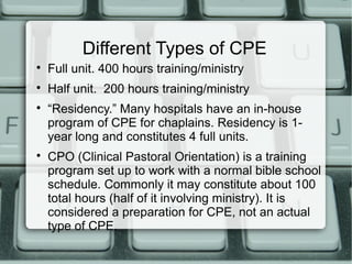 The Process of Learning: Clinical Pastoral Care | PPT