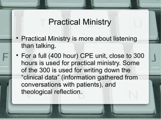 The Process of Learning: Clinical Pastoral Care | PPT