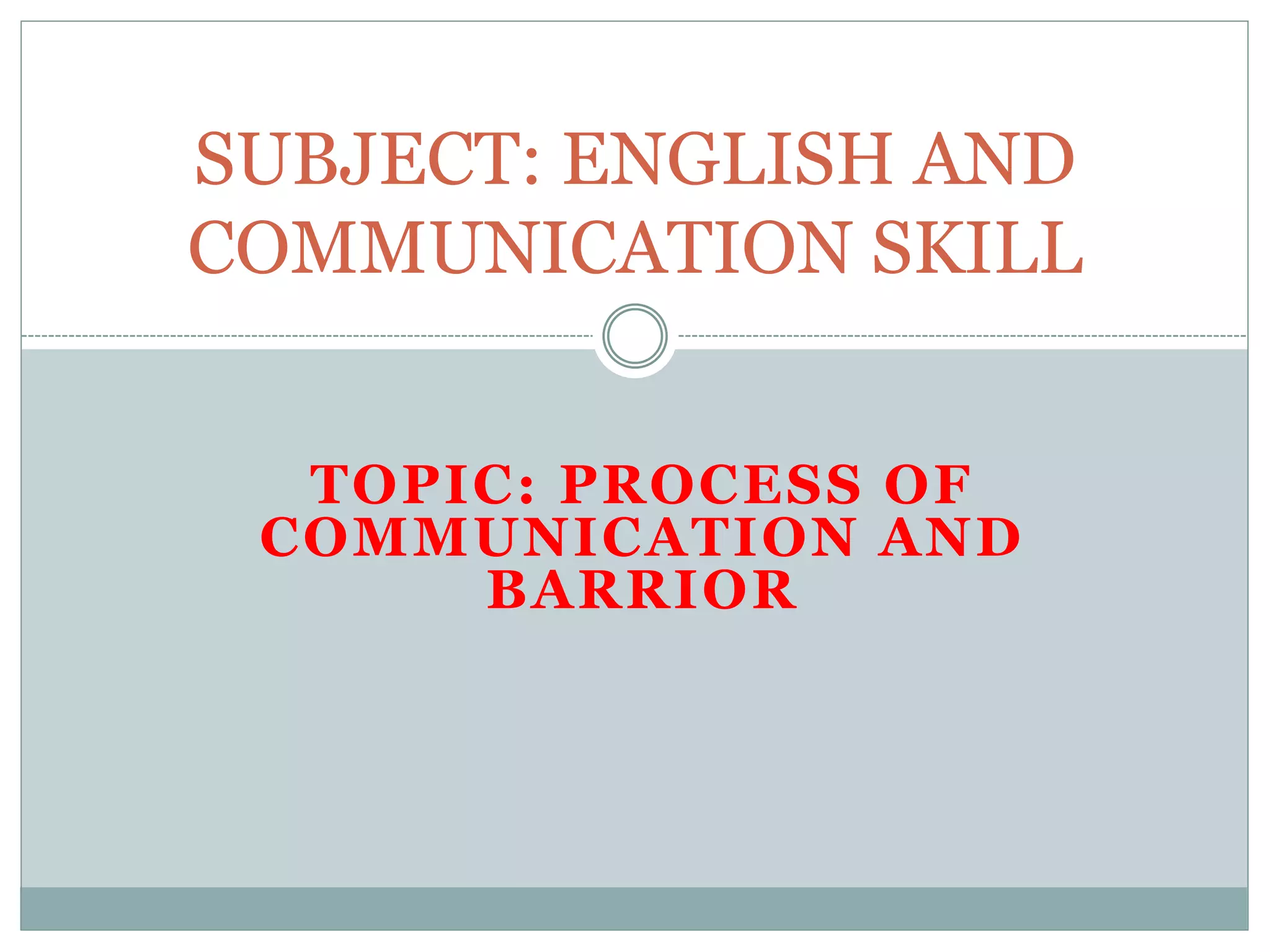 Process of communication | PPTX