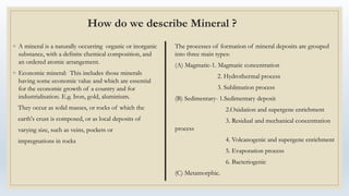 PROCESSES OF FORMATION OF ORE DEPOSIT | PPTX