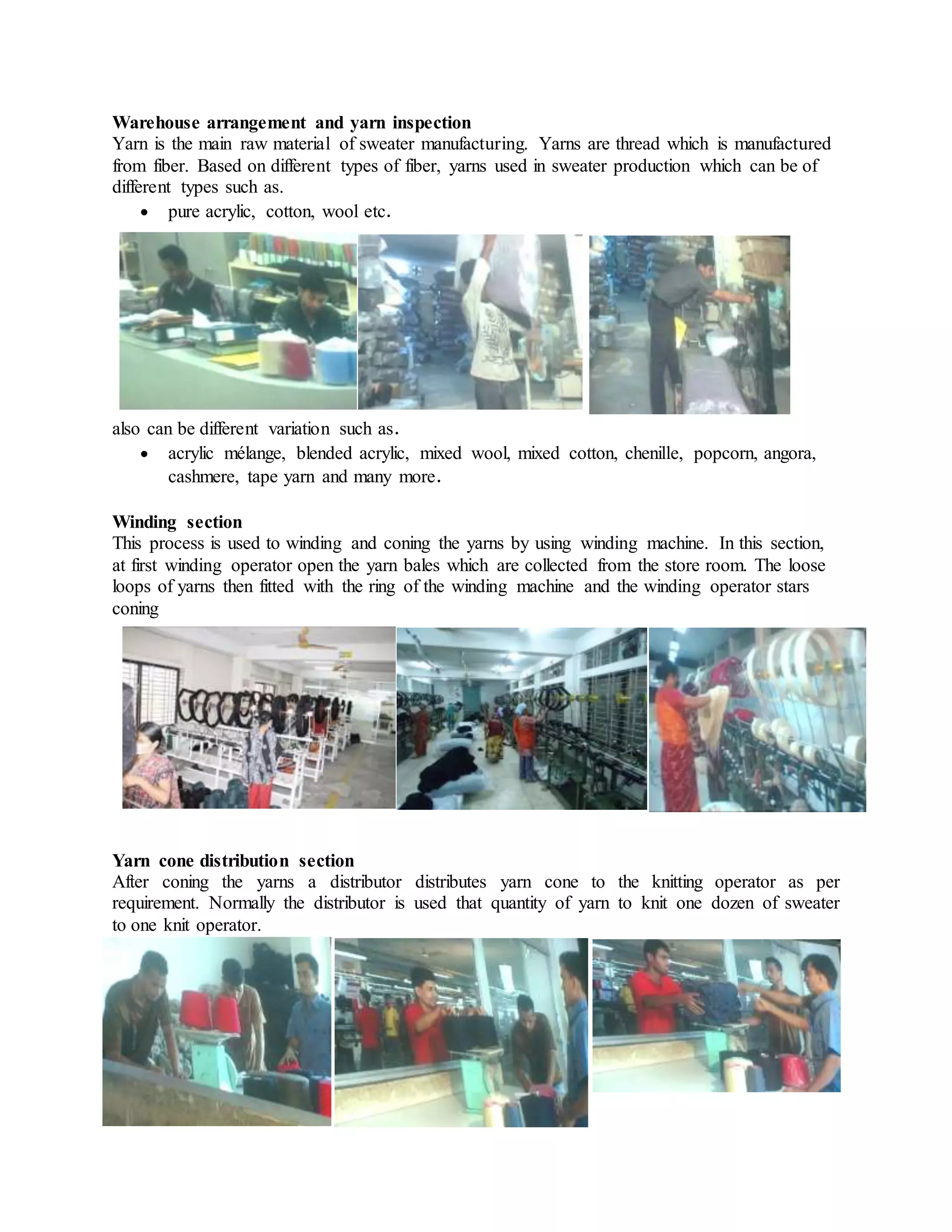 Production Process of fully fashioned knitwear manufacturing. | DOCX