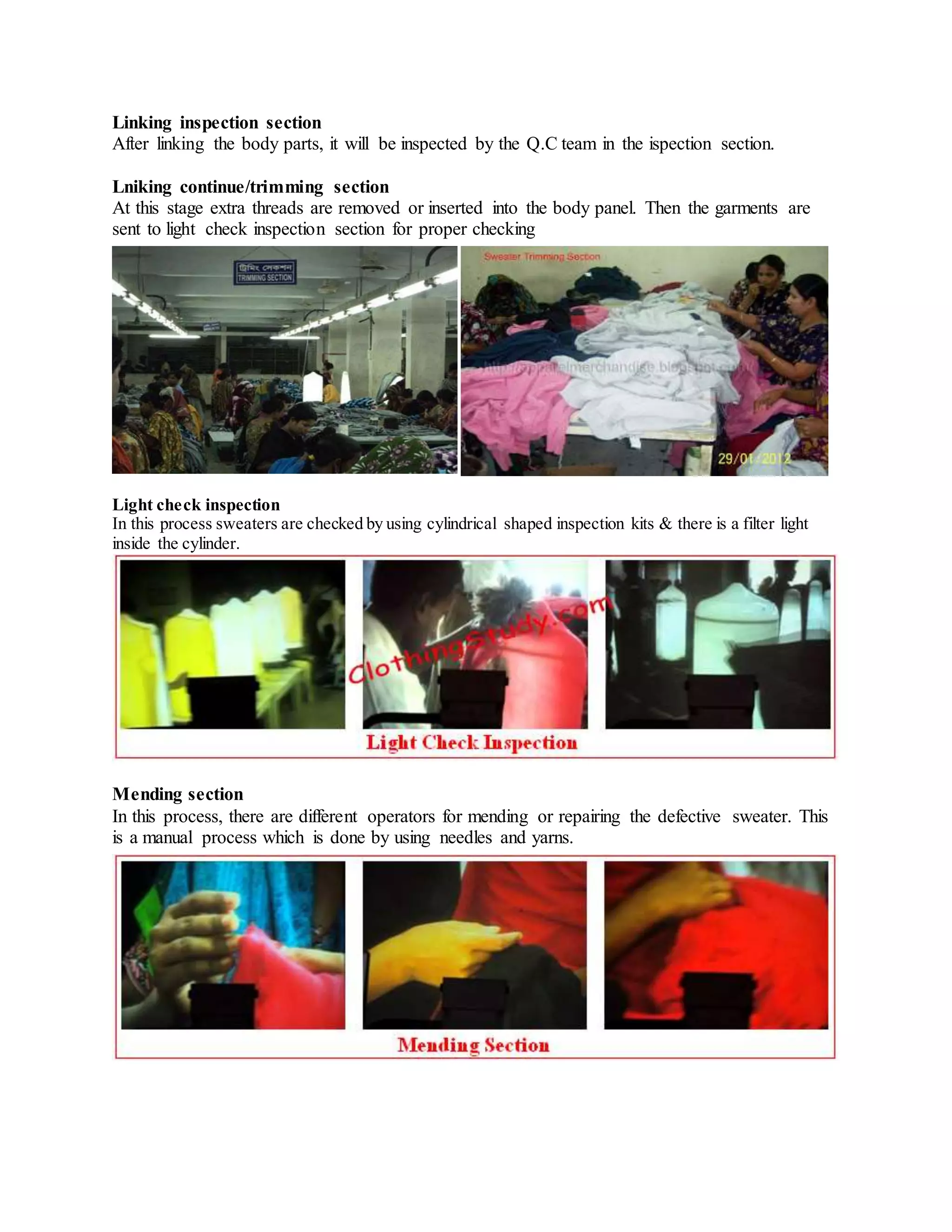 Production Process of fully fashioned knitwear manufacturing. | DOCX
