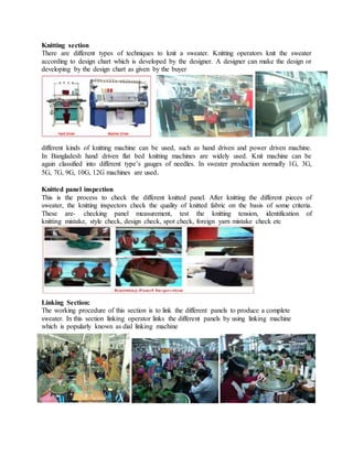 Production Process of fully fashioned knitwear manufacturing. | DOCX