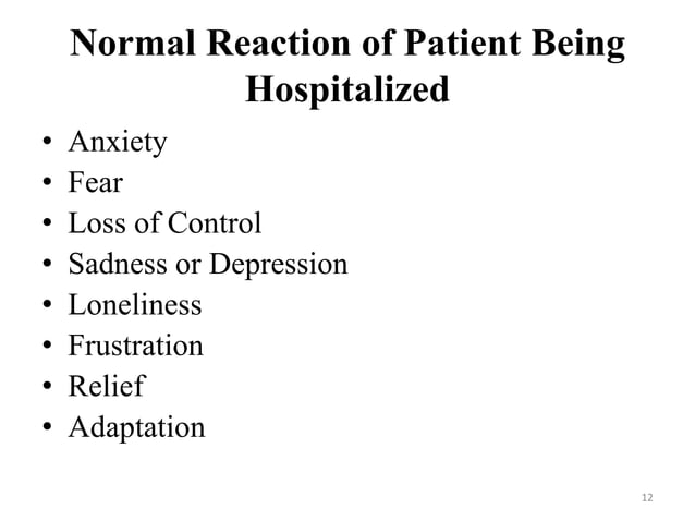 Process of Hospitalization.pptx BSN FON' | PPTX | Eldercare | Family ...