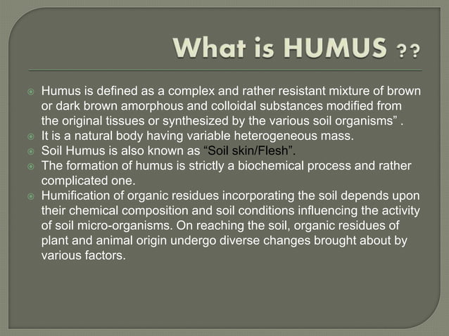 Process of humus formation | PPTX