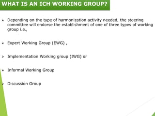 PROCESS OF ICH (International Council for Harmonisation) | PPTX