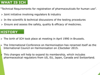 PROCESS OF ICH (International Council for Harmonisation) | PPTX