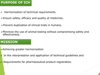 PROCESS OF ICH (International Council for Harmonisation) | PPTX