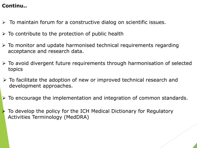 PROCESS OF ICH (International Council for Harmonisation) | PPTX