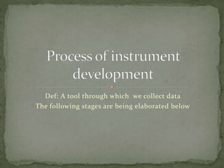 Process of instrument develoment | PPT