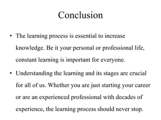 Process of learning | PPTX | Adult Education | Education