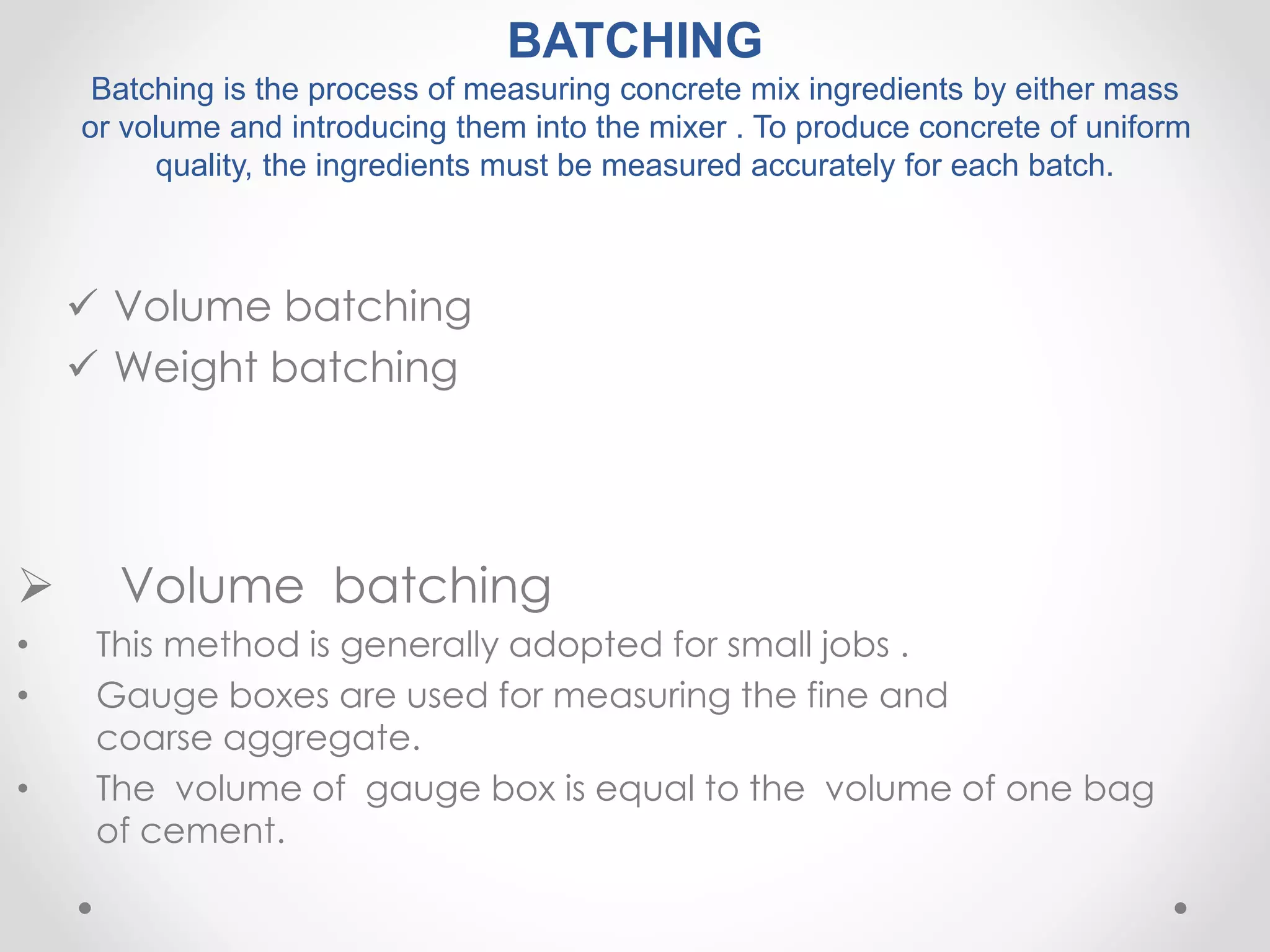Process of manufacture of concrete | PPTX