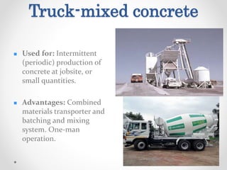 Process of manufacture of concrete | PPTX