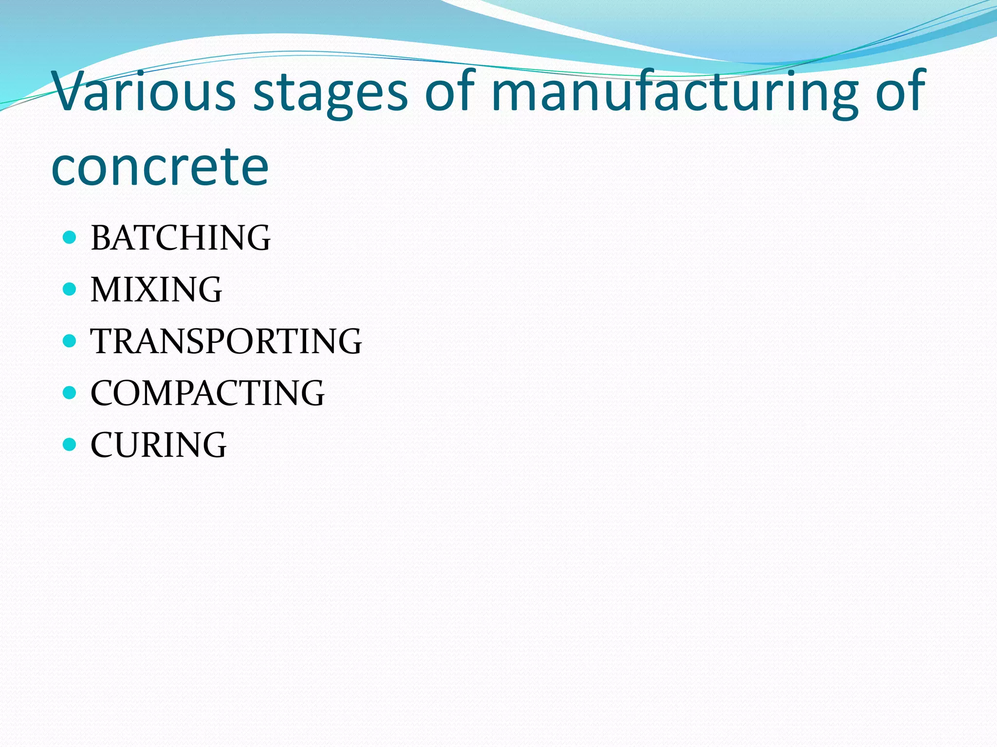 Process of manufacturing of concrete | PPT