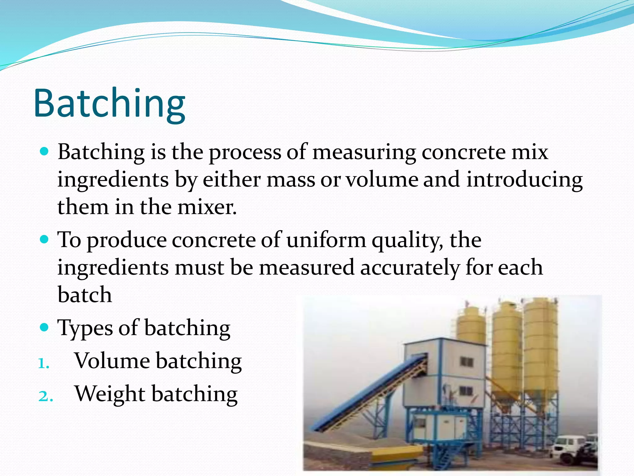 Process of manufacturing of concrete | PPTX