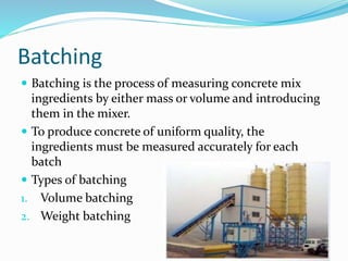 Process of manufacturing of concrete | PPT