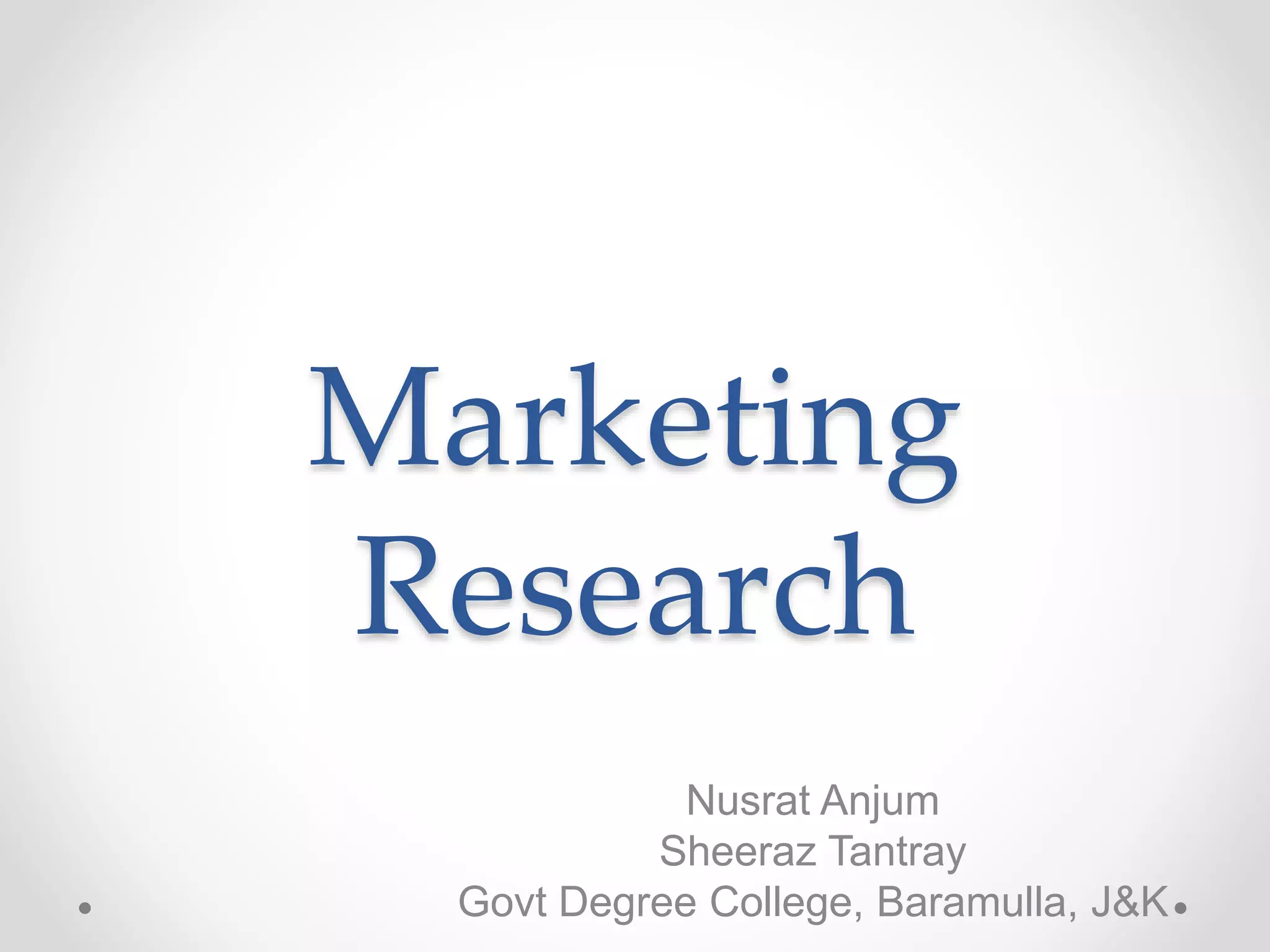 Process of marketing research | PPT