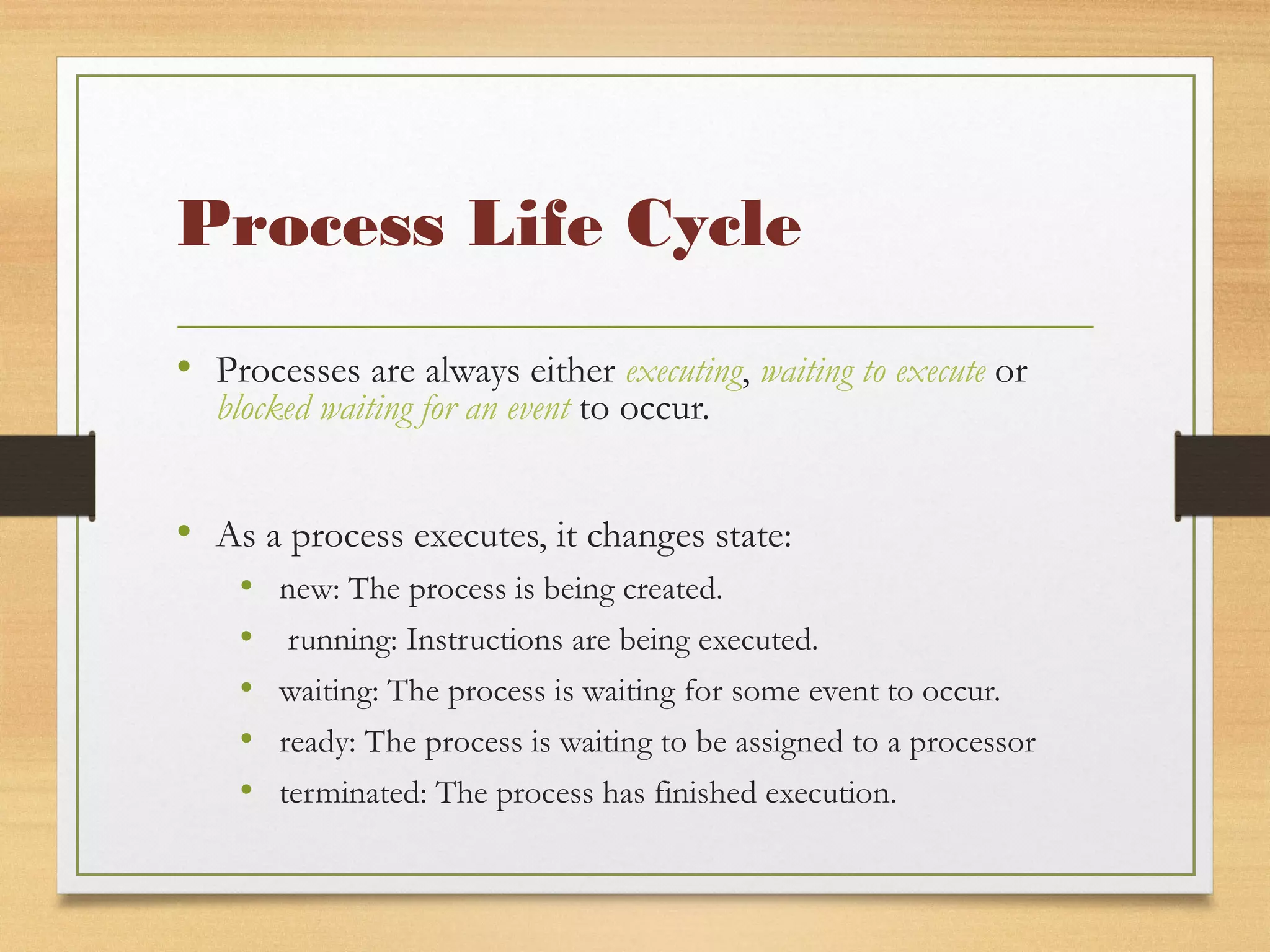 Process of operating system | PPT