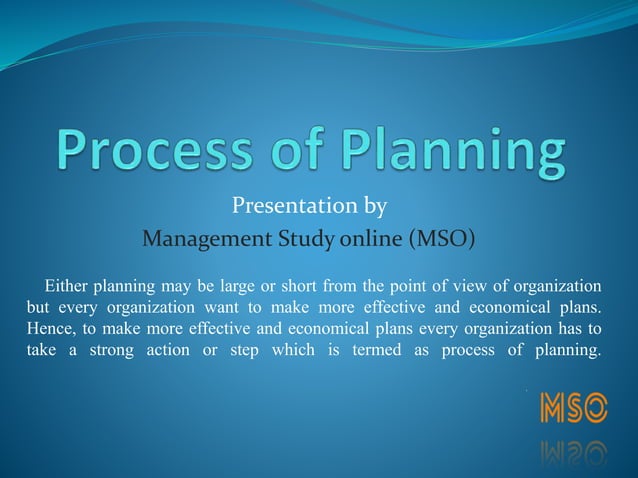 Process of planning | PPT
