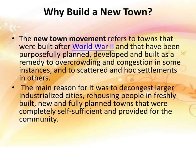 Process of planning and designing a new town | PPTX | Developmental ...