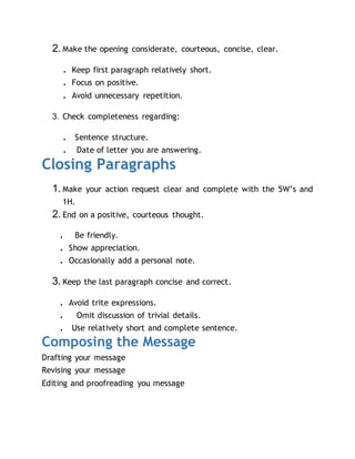 Process of preparig effective business message in coomunitation | PDF