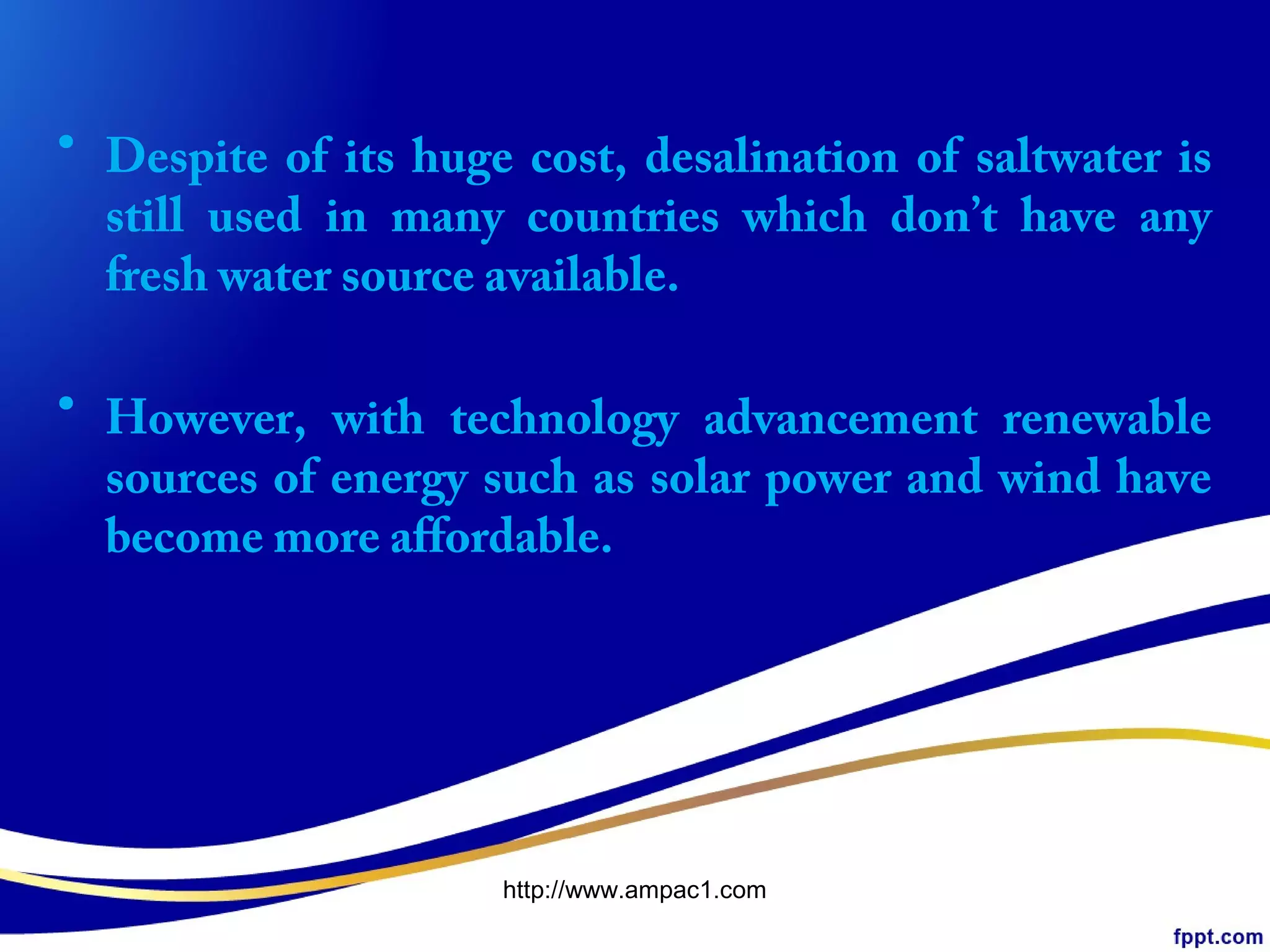 Process of seawater desalination | PPT