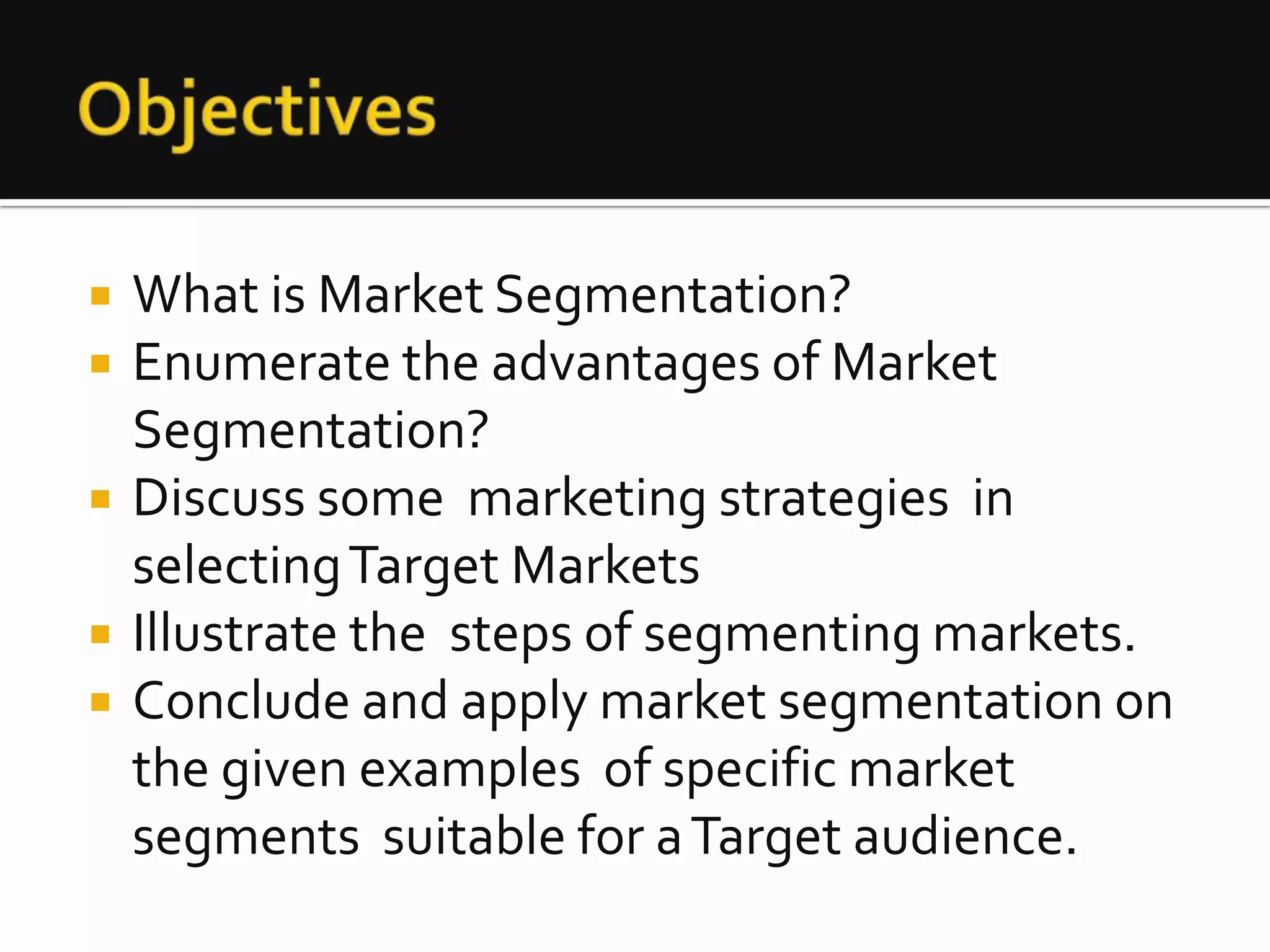 Process of Segmenting Market | PPTX